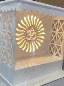 White Designer Modern Wooden Pooja Mandir – squaro™